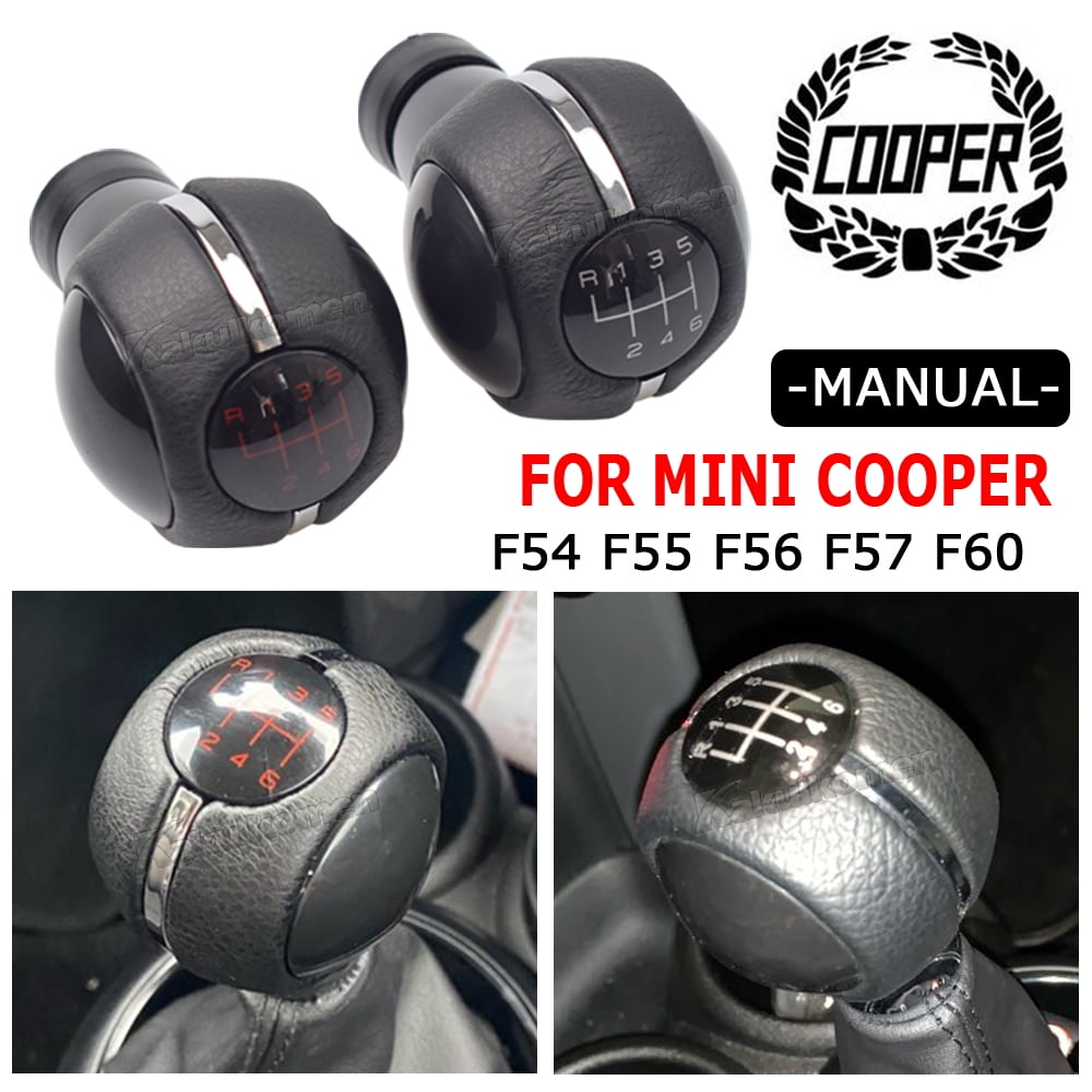 Black Leather+ABC 6 Speed Manual Gear Shift Stick Knob Fit For Mini ...