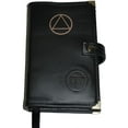 Black Leather Alcoholics Anonymous Big Book Cover AA Symbol and ...