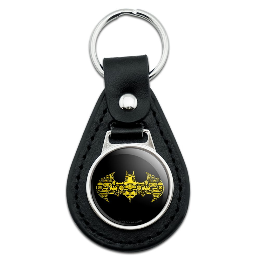 Black Leather Batman Batman Icons Logo Keychain - Walmart.com