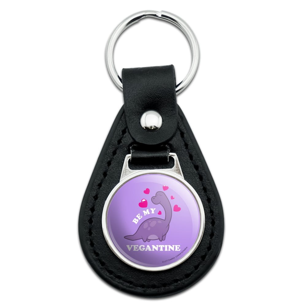 Black Leather Be My Vegantine Valentine Vegan Funny Humor Keychain ...