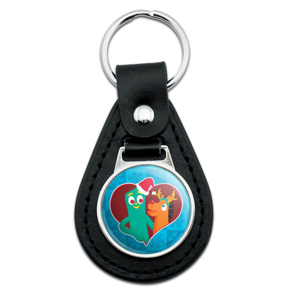 Black Leather Christmas Gumby And Pokey In Heart With Santa Hat and Red ...