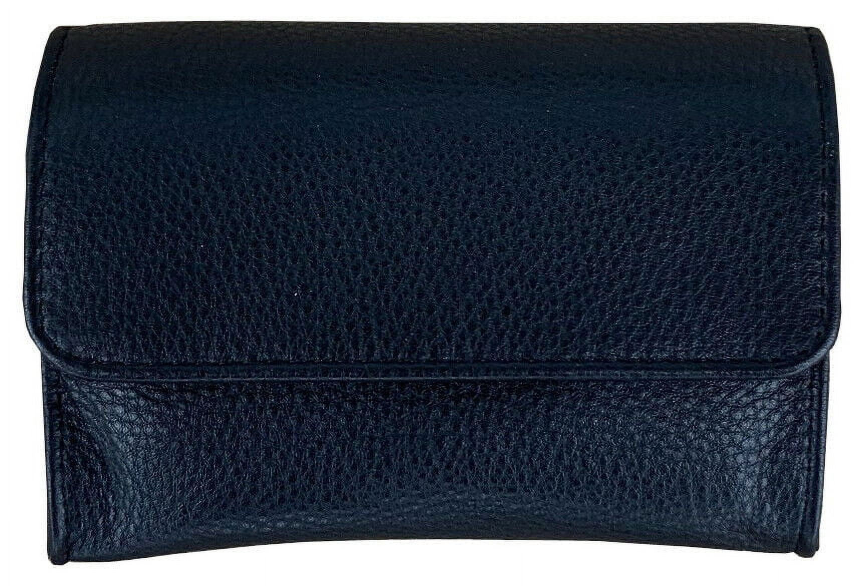 Black Leather Full Size Box Snap Tobacco Pouch Holds 1.5 oz Pipe ...