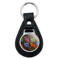 Black Leather Geometric Dinosaurs Aztec Mayan Style Tyrannosaurus ...