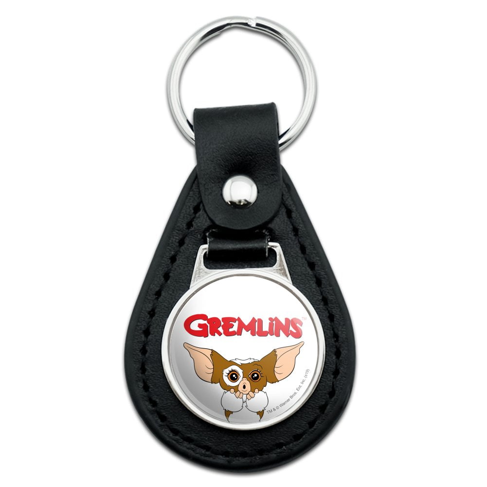 Black Leather Gremlins Gizmo Logo Keychain - Walmart.com