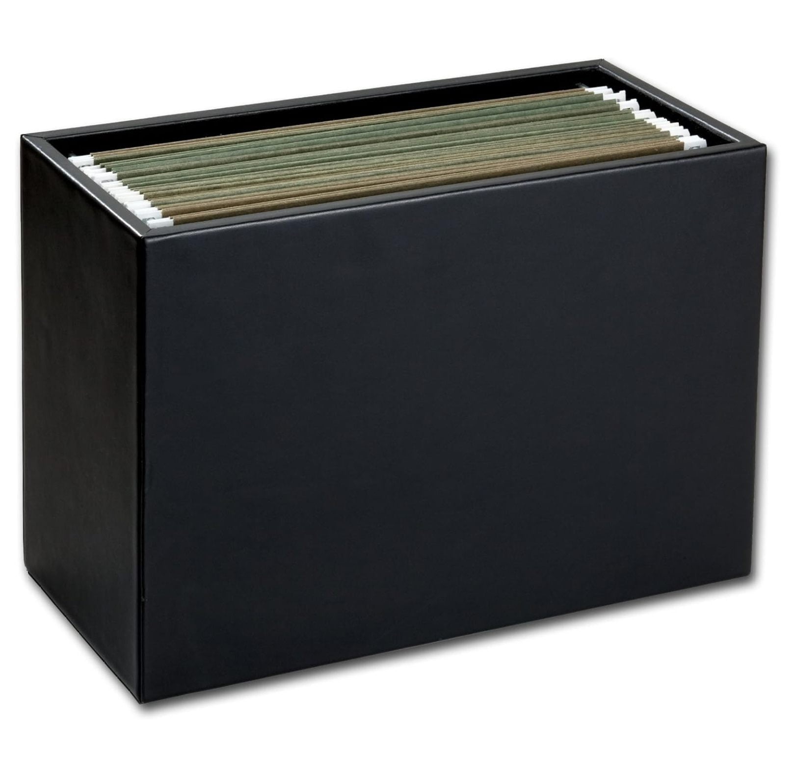 Black Leather Hanging File Folder Box - Walmart.com