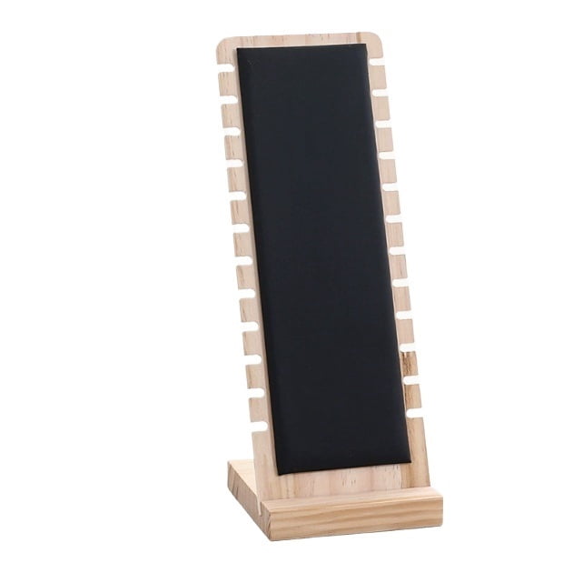 Black Leather Jewelry Display Stand Set - Necklace and Bracelet Storage ...