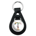 Black Leather Letter T Floral Monogram Initial Keychain - Walmart.com