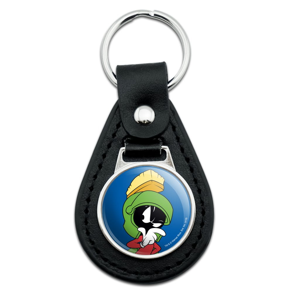 Black Leather Looney Tunes Marvin The Martian Keychain - Walmart.com