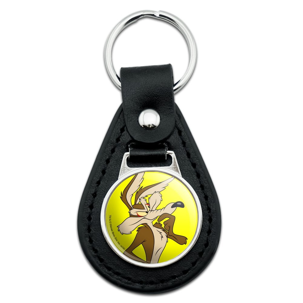 Black Leather Looney Tunes Wile E Coyote Keychain - Walmart.com