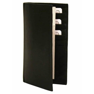 RFID Black Leather Checkbook Wallet Cover with Card Slots, Pen Holder ...