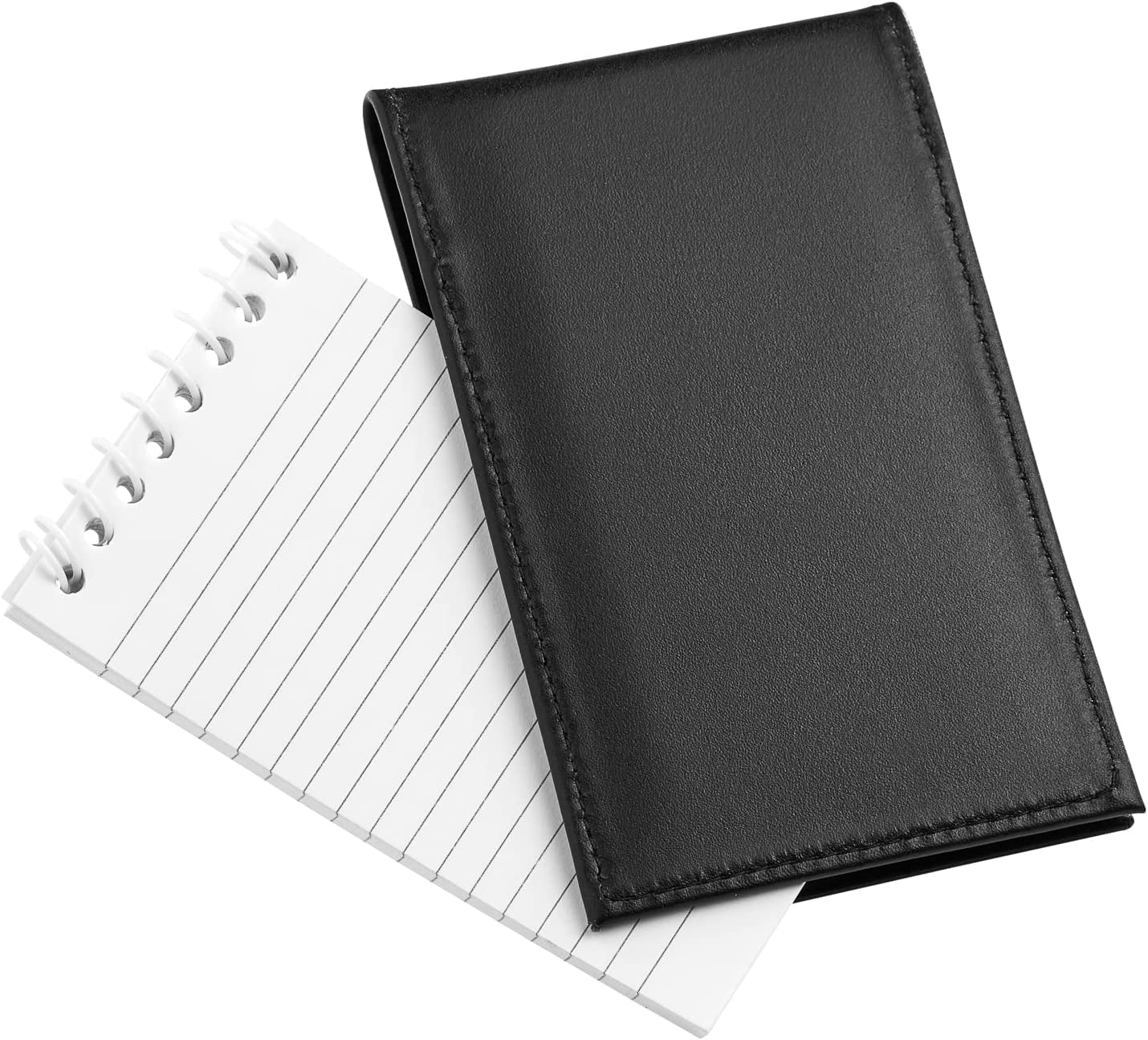 Black Leather Pocket Notepad Holder for 3x5 Inch Memo Pad Holder D and ...
