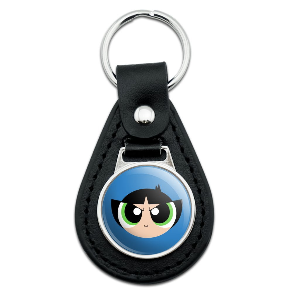 Powerpuff Girls Buttercup Head Black Leather Keychain - Walmart.com