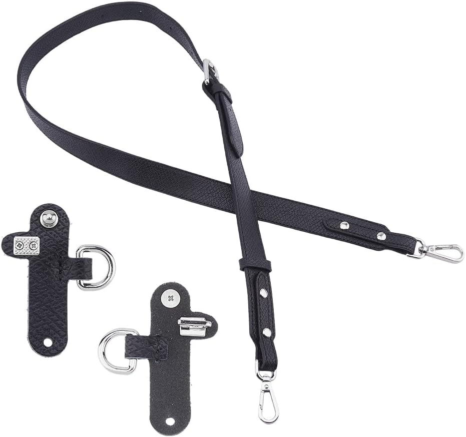Black Leather Purse Strap Bag Handle Replacement 32.67inch Length ...