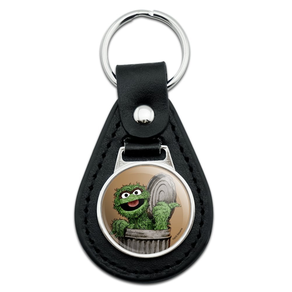 Black Leather Sesame Street Vintage Oscar the Grouch Keychain - Walmart.com