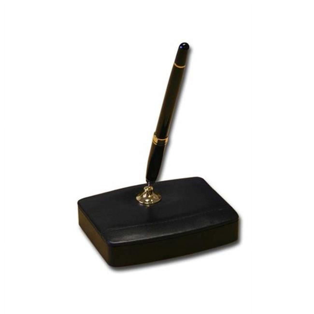 Black Leather Single Pen Stand - gold trim - Walmart.com