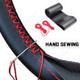 Black Leather Steering Wheel Cover + Needle + Red Wire for Toyota RAV4 ...
