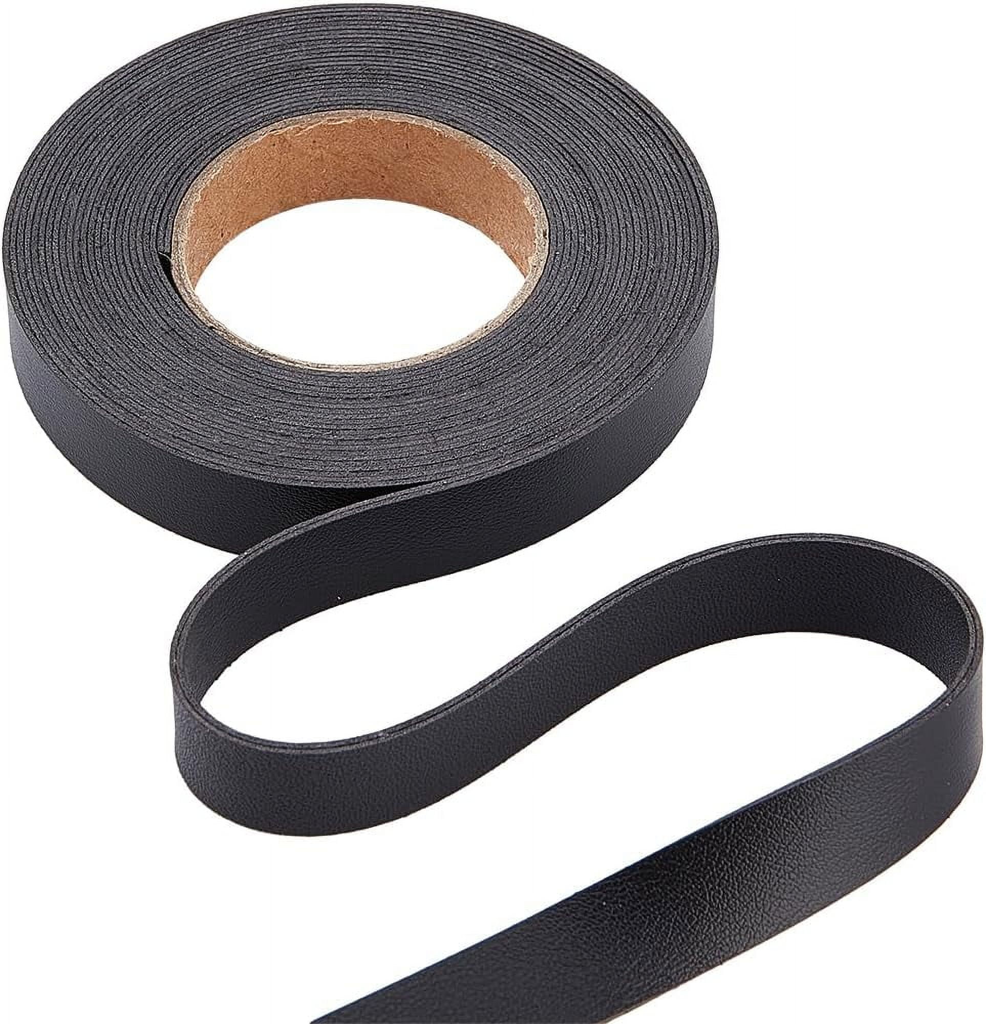 Black Leather Strings 12.5mmx2m Flat Leather Cord Double-Sided Lychee ...