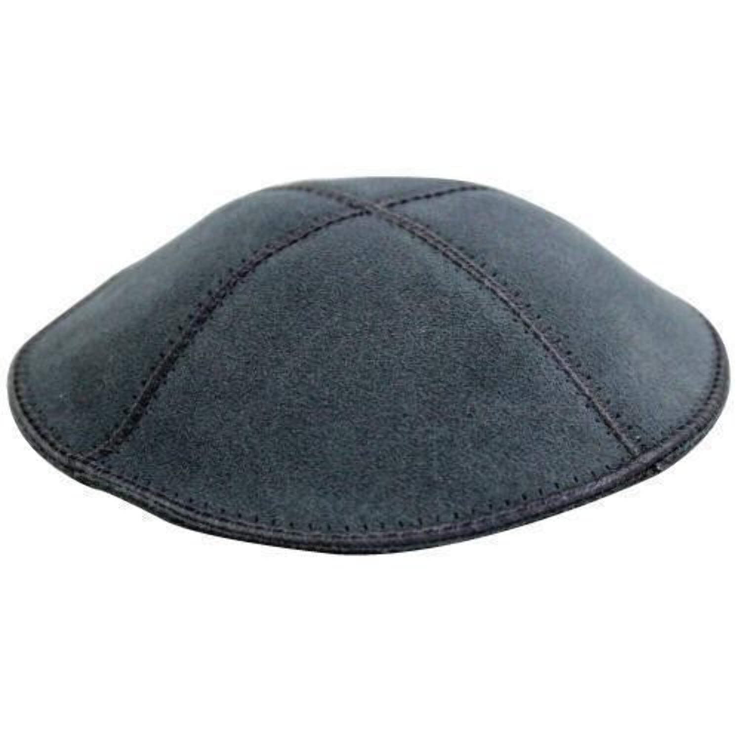 Black Leather Suede Jewish Kippah (14cm) - Walmart.com