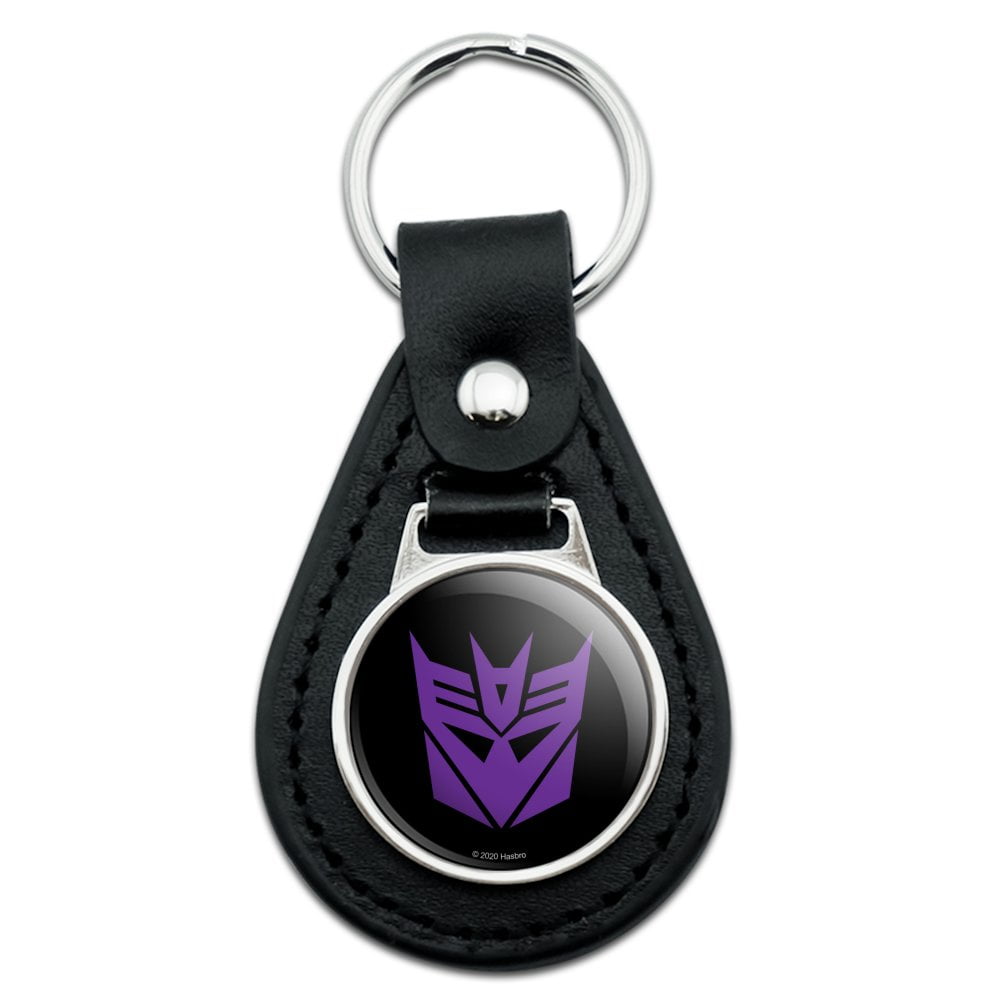 Black Leather Transformers Decepticon Symbol Keychain - Walmart.com
