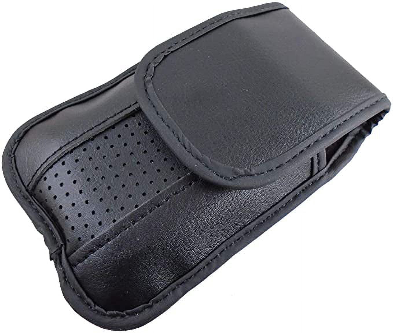 Black Leather Vertical Case with Pinch Clip compatible with Consumer ...