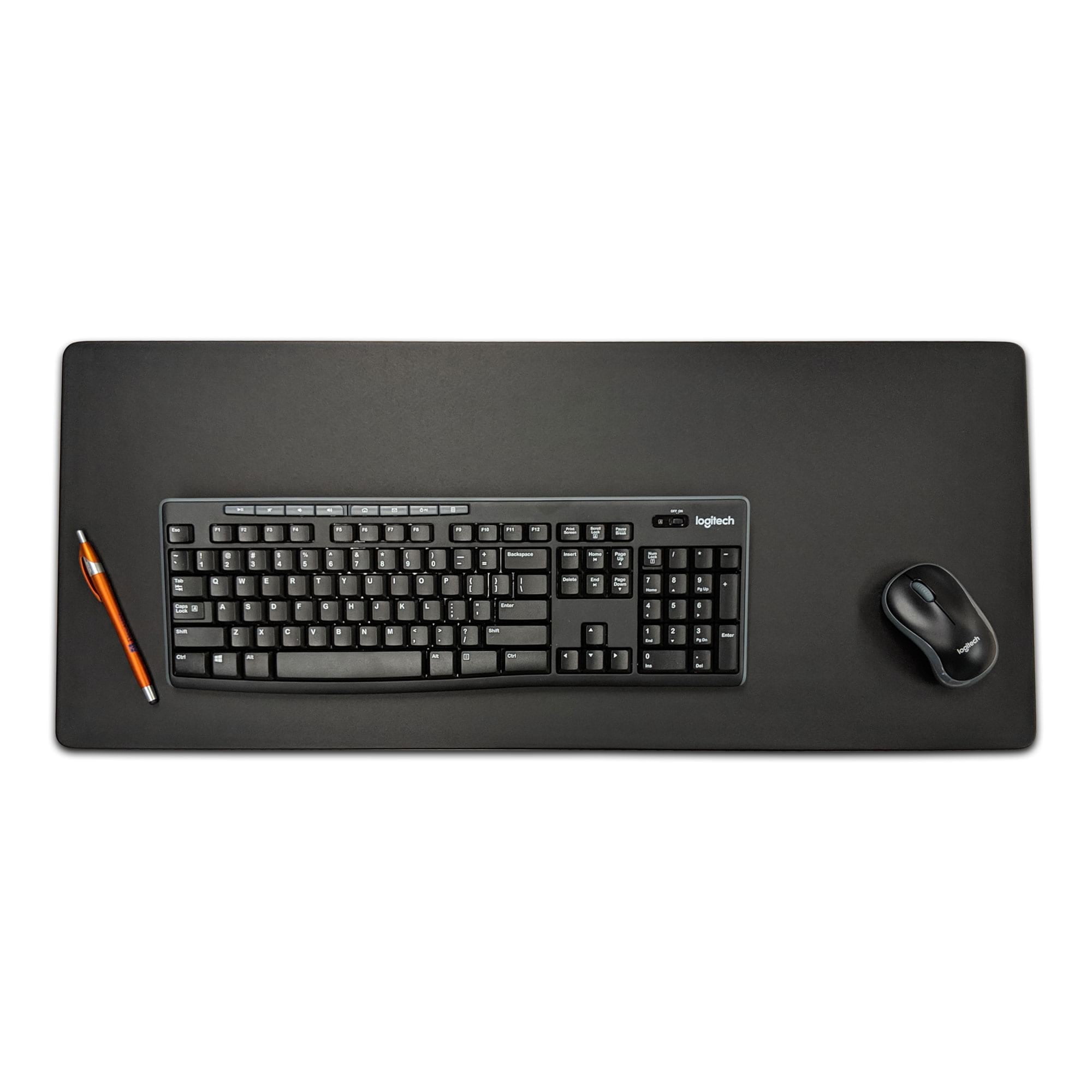 Black Leatherette 30" x 12.5" Keyboard/Mouse Desk Mat - Walmart.com