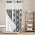 Black Leaves Striped No Hook Shower Curtain with Snap in Liner, Rustic ...