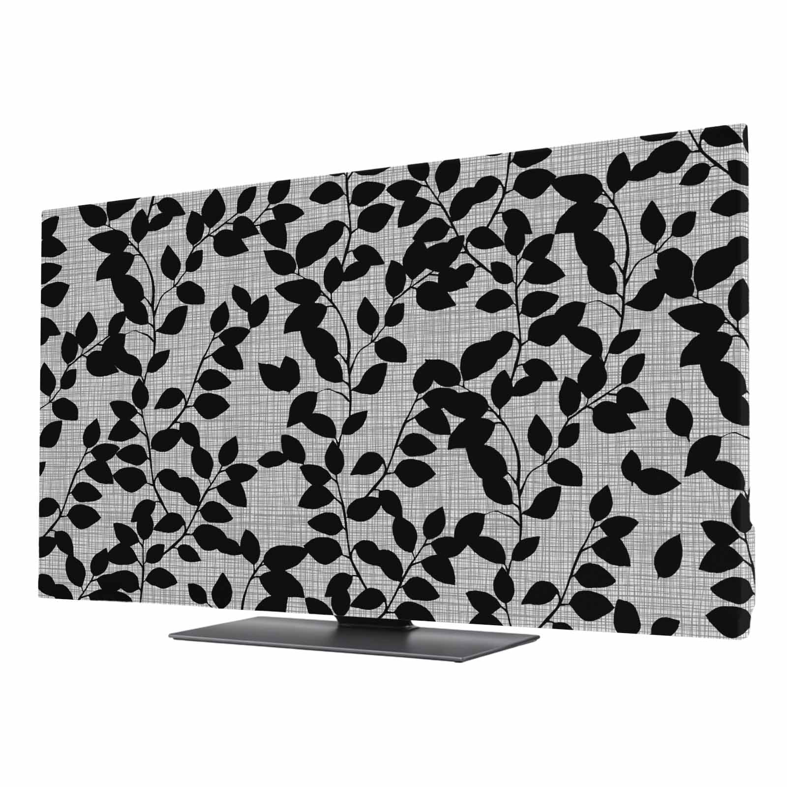 Black Leaves TV Dust Cover 85 Inch, Branch Pattern Computer Monitor ...