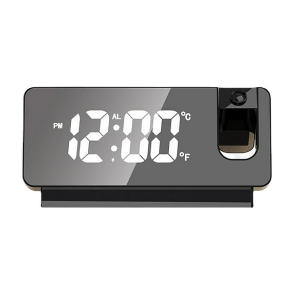 Black Led Digital Clock Alarm Clock With Temperature Humidity Display ...