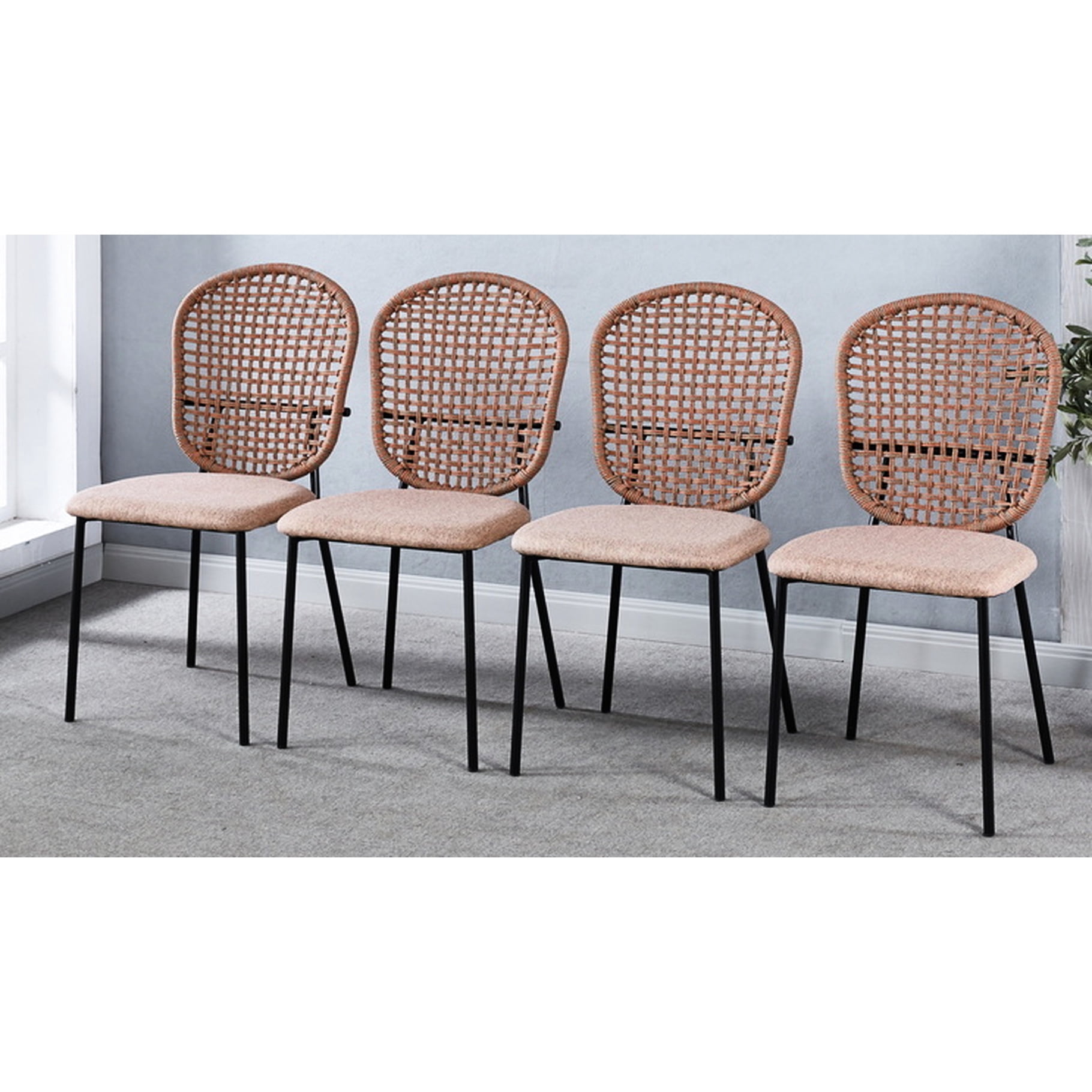 Black Legged Orange Coffee Chair - Elegant And Comfortable 4 Metal ...