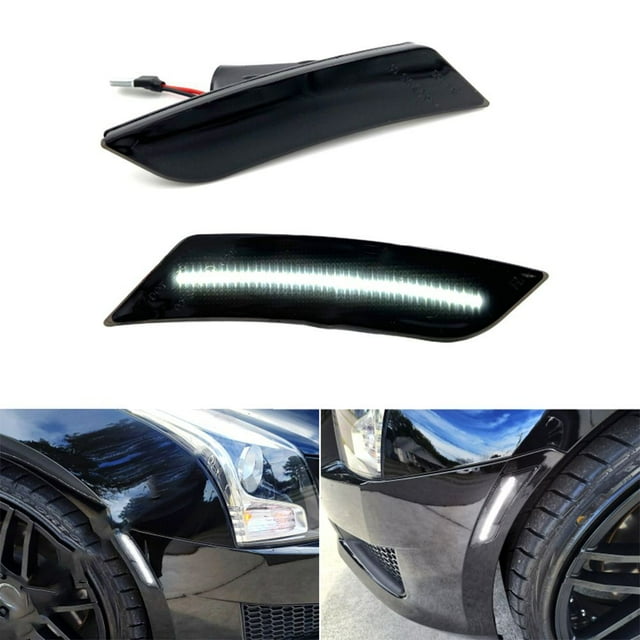 Black Lens White Led Bumper Side Marker Light For 13-14 Ats, 17-21 Xt5 - Walmart.com