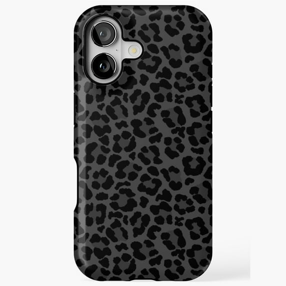 Black Leopard Animal Print Chic Aesthetic Phone Case for iPhone 17 16 ...
