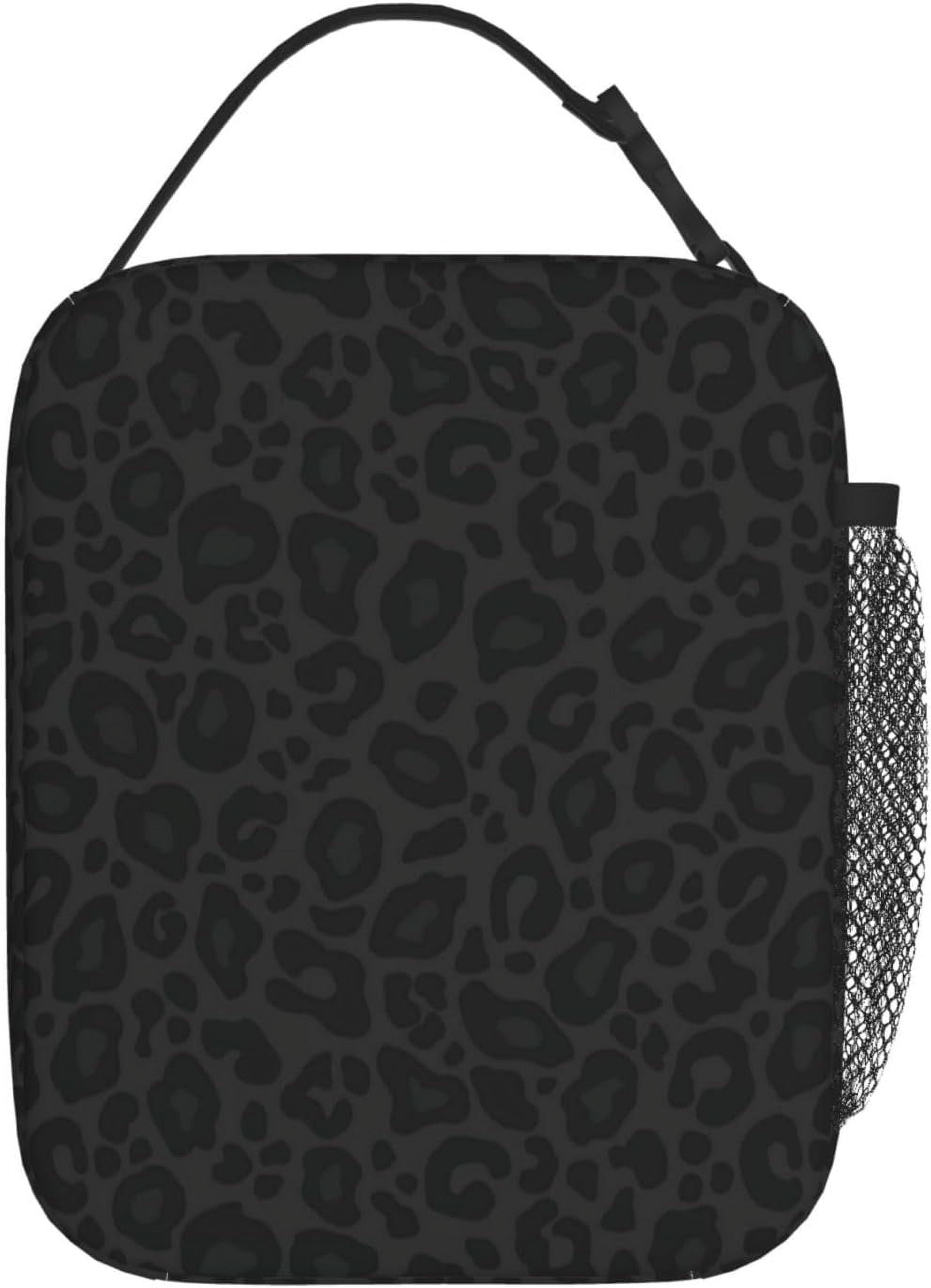 Black Leopard Cheetah Print Animal Skin Print Insulated Lunch Bag ...