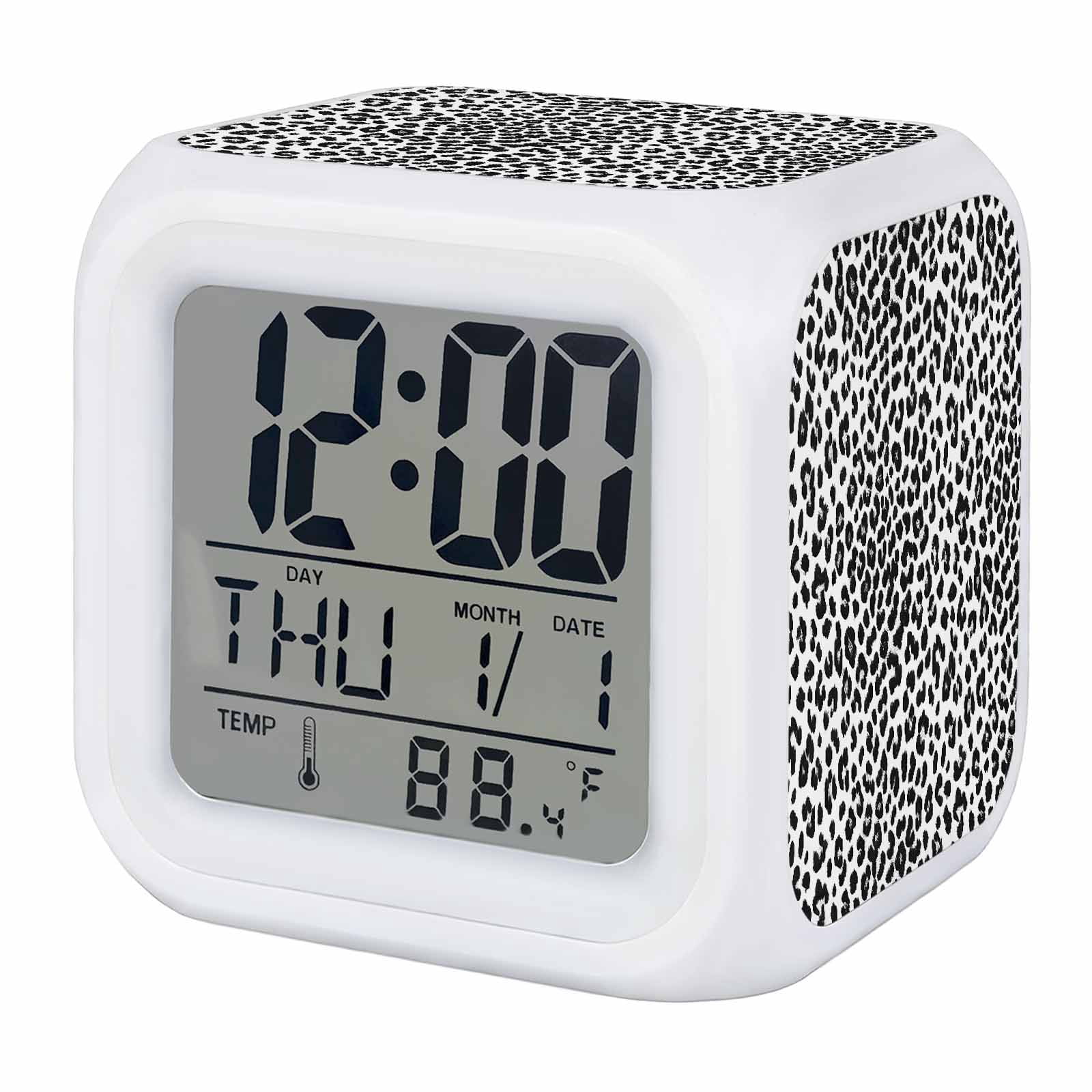 Black Leopard Digital Alarm Clock for Bedrooms, Smart LED Alarm Clock ...