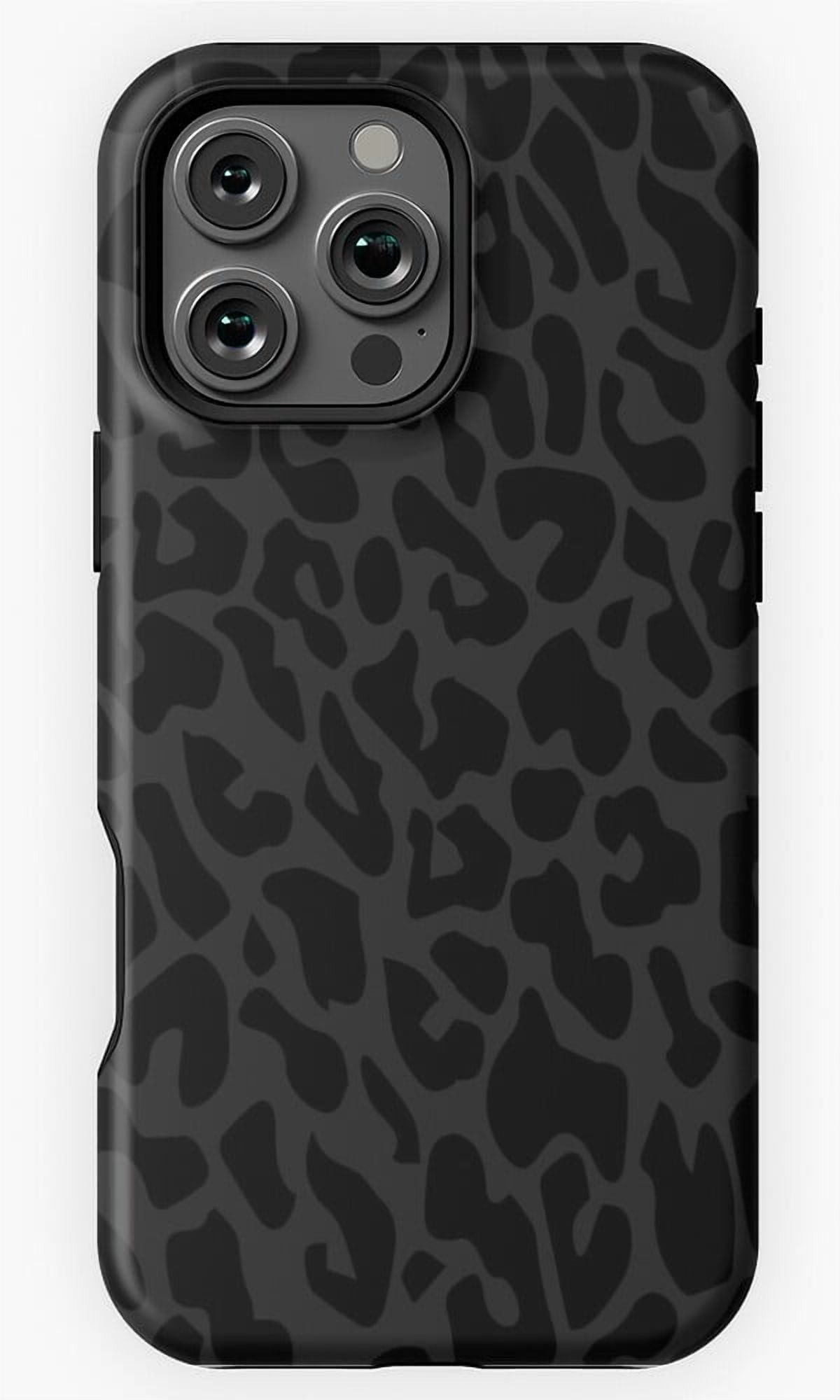 Black Leopard Print Animal Pattern Art Phone Case Compatible with ...