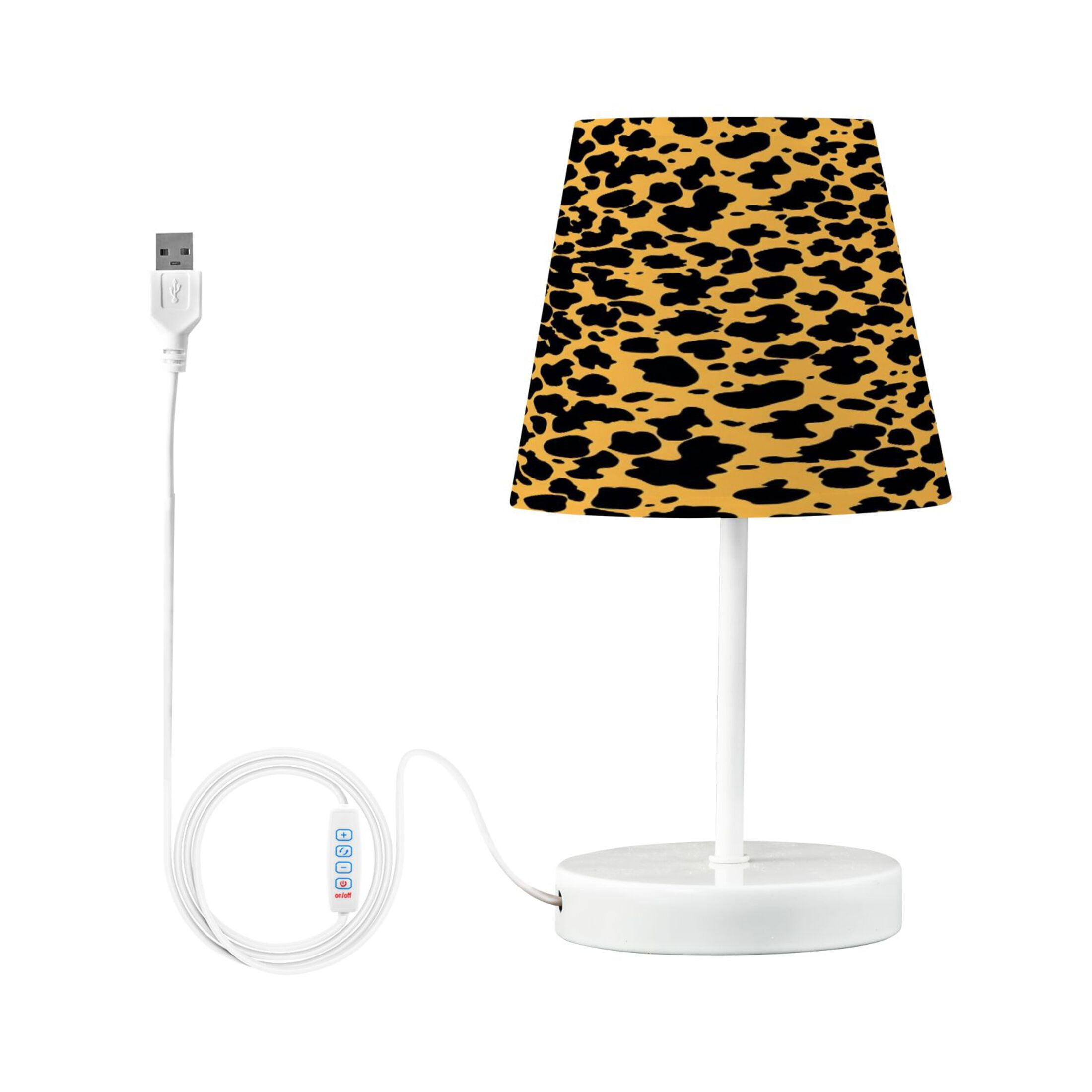 Black Leopard Print Desk Lamp LED Table Nightstand Lamps with 3 Color ...