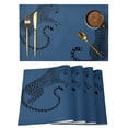 Black Leopard Print Placemats Set of 2 Retro Minimalist Animal Pattern ...