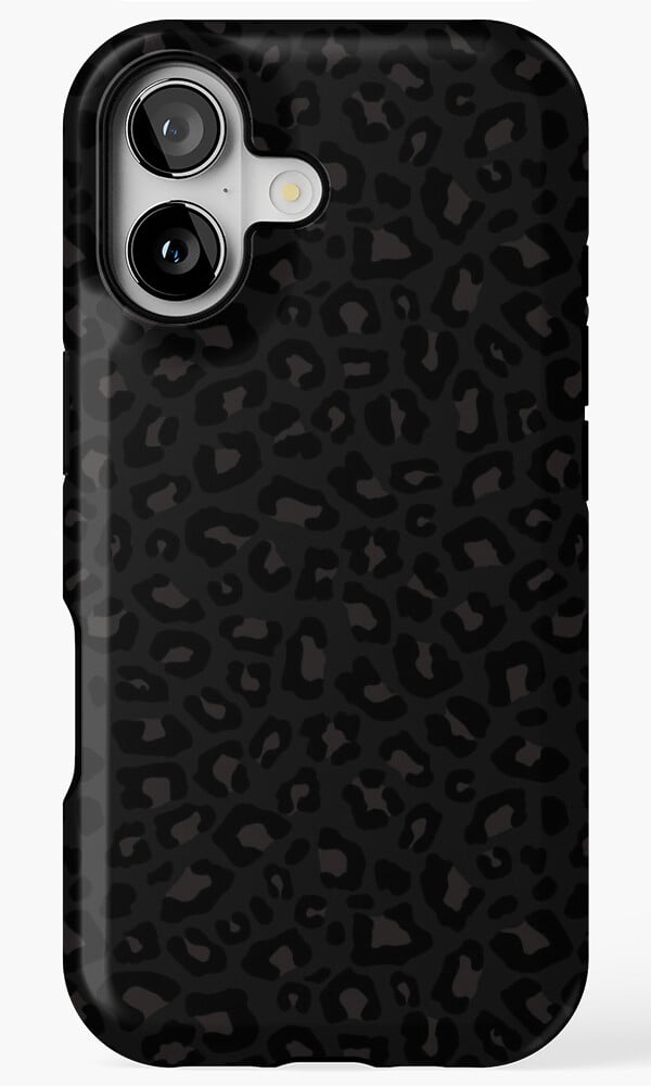 Black Leopard Print Skin Phone Case for iPhone 11 12 13 14 15 16 17 Pro ...