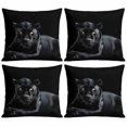 Black Leopard Throw Pillow Covers 16 x 16 Inch Pillow Covers Set of 4 ...