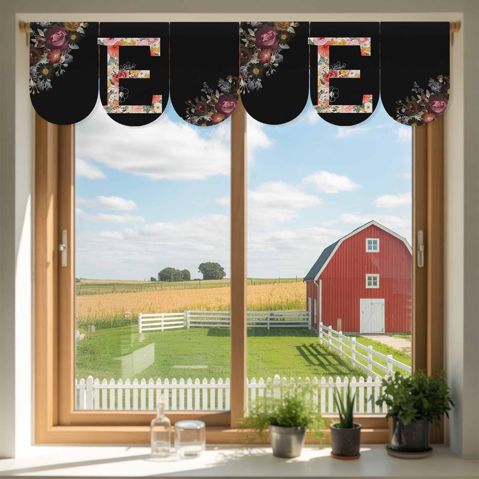 Black Letter E Flower Door Banner Watercolor Alphabet E Pink Beige ...