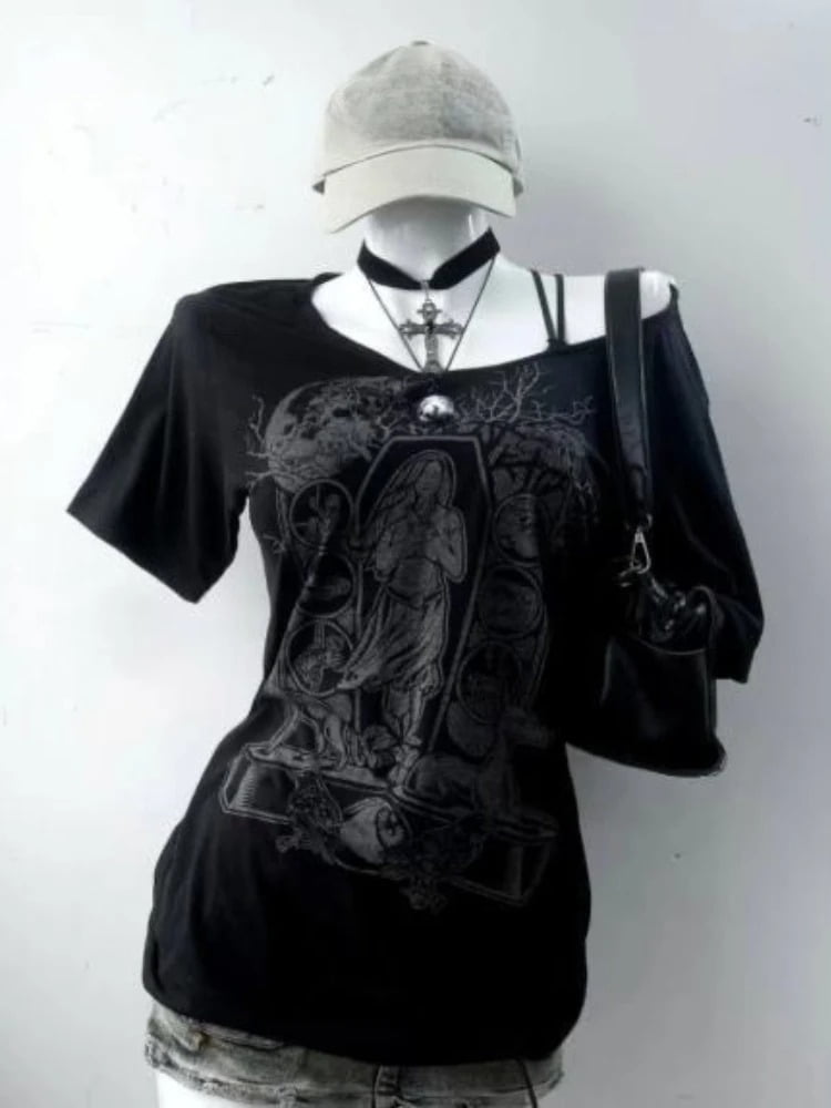 Black Letter Goth Sexy Gothic Graphic T-shirt Vintage Women's 90s ...