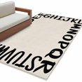 Black Letters Area Rug 3x5 Washable Rug Non Slip Modern Minimalist ...