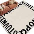 Black Letters Area Rug 6x9 Washable Rug Non Slip Modern Minimalist ...