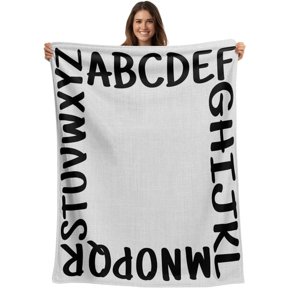 Black Letters Blanket Soft Cozy Warm Throw Blanket for Couch, Plush ...