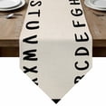 Black Letters Table Runner Linen Burlap Table Runner 72 Inches Long ...