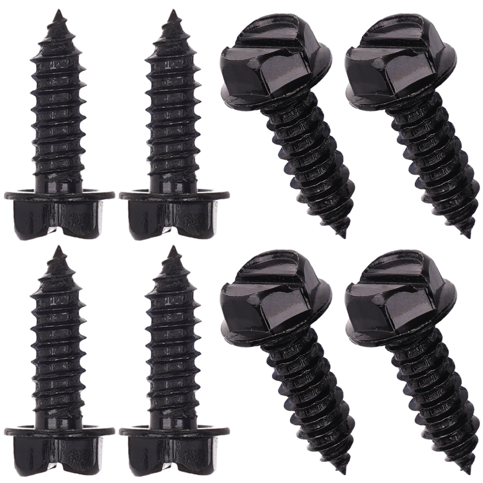 Black License Plate Screws Rust-proof Finish - 8 Pcs | Premium Eco ...