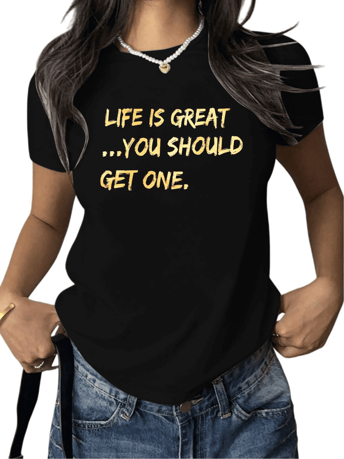 Black Life Is Great You Should Get One Gold Foil Print Tshirt Graphic ...