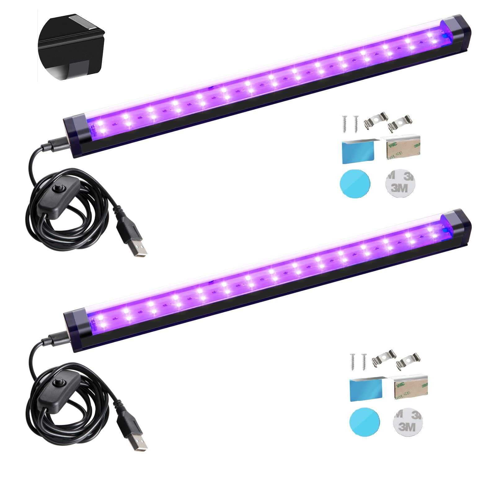 Black Light Bar 10W 1ft LED Blacklight for Fluorescent Tapestry Poster ...