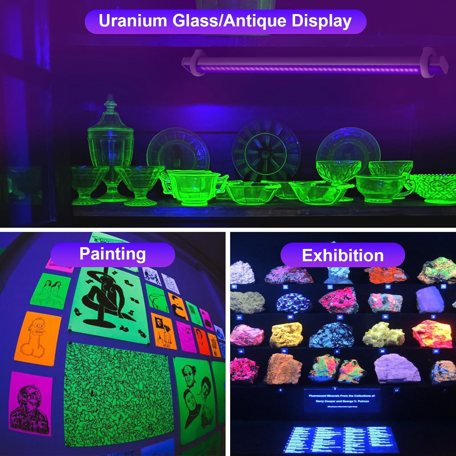 Black Light Bar 15W 1ft LED Blacklight for Glow Party Fluorescent ...