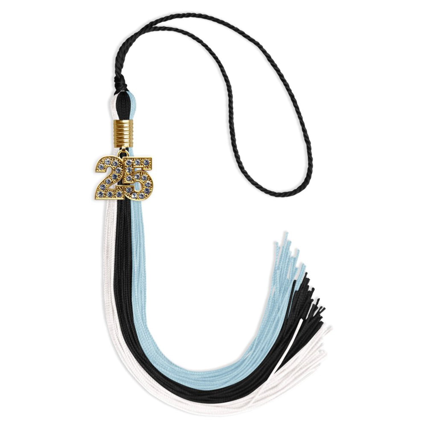Endea Graduation Black/Light Blue/White Graduation Tassel with Gold ...