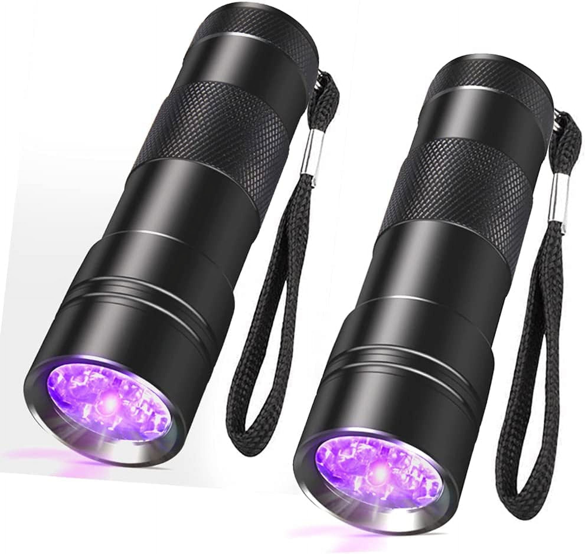 Black Light Flashlight, 2 Pack 12 LED UV Blacklight Flashlight, 395nm ...